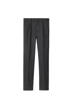 Burberry Wool Flannel Tailored Trousers - Brisk Grey