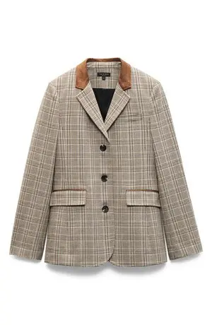 Rag & Bone Evia Plaid Wool-blend Blazer - Tan Multi