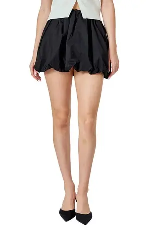 Endless Rose Bubble Hem Miniskirt - Black