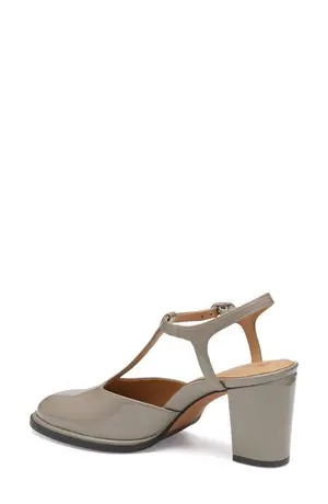 Johnston & Murphy Patent Leather T-strap Pumps - Taupe Patent Leather