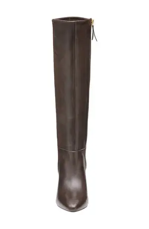 Johnston & Murphy Knee High Boots - Dark Brown Calfskin/spandex