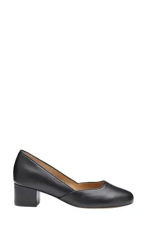 Johnston & Murphy Sienna Block Heel Pump - Black Glove Leather