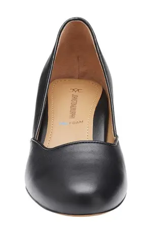 Johnston & Murphy Sienna Block Heel Pump - Black Glove Leather