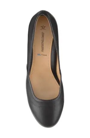 Johnston & Murphy Sienna Block Heel Pump - Black Glove Leather