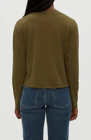 Michael Stars Brea V-neck Supima Cotton Top - Topiary
