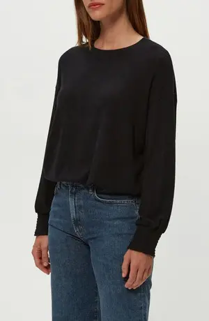 Michael Stars Tia Ribbed Sweater - Black