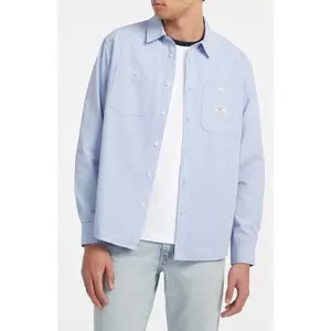 Guess Regular Fit Patch Pockets Poplin Button-up Shirt