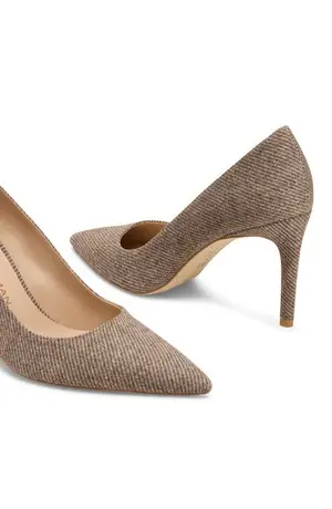 STUART WEITZMAN Power 85 Pointed Toe Pumps - Taupe