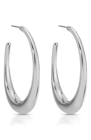 Ettika Eclipse Hoop Earrings - Silver
