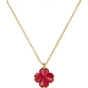 Kate Spade New York Mother-of-pearl Flower Pendant Necklace - Red