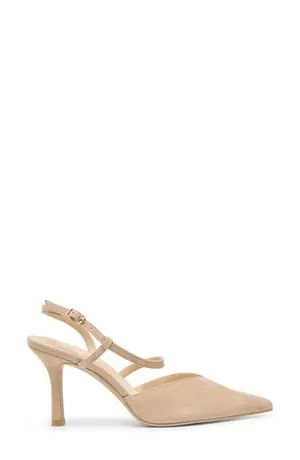 Dolce Vita Kamra Pointy Toe Slingback Pumps - Camel Suede