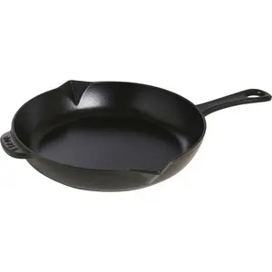 STAUB 10" Enameled Cast Iron Fry Pan - Matte Black