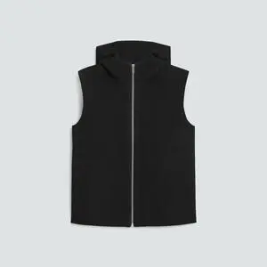 Theory Hooded Vest In Double-face Wool-cashmere - Black