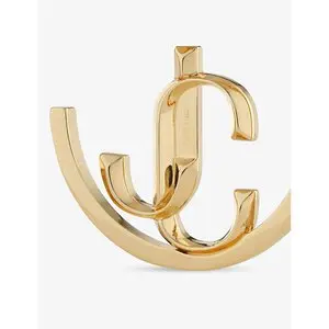 JIMMY CHOO Monogrammed Hoop Earrings - Gold