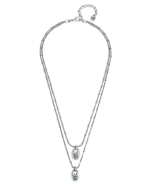 UNODE50 Double Strand Crystal Necklace - Silver