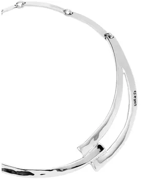 UNODE50 Sculpted Choker Necklace In Sterling -plated Finish