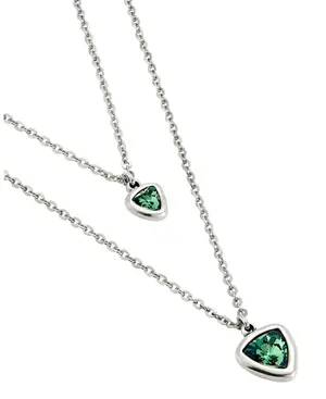 UNODE50 Sterling Plated Layered Triangle Pendant Necklace