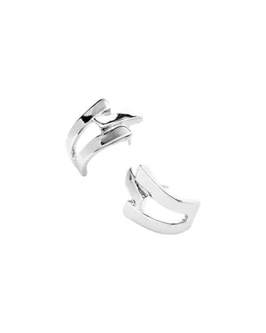 UNODE50 Single Curve Earrings In Sterling -plated Alloy
