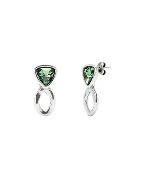 UNODE50 Sterling -plated Crystal Cluster Stud Earrings - Silver
