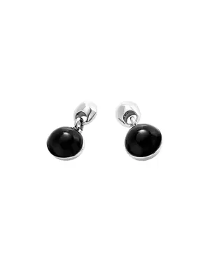 UNODE50 Black Murano Glass Drop Earrings