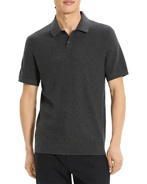 Theory Soris Sweater Polo - Charcoal Melange