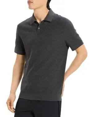 Theory Soris Sweater Polo - Charcoal Melange