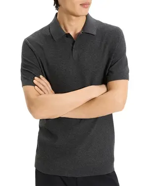 Theory Soris Sweater Polo - Charcoal Melange
