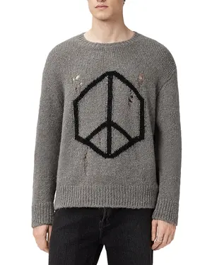 ALLSAINTS Message Crew Sweater - Gunmetal Grey