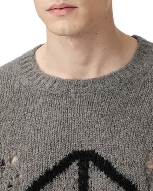 ALLSAINTS Message Crew Sweater - Gunmetal Grey