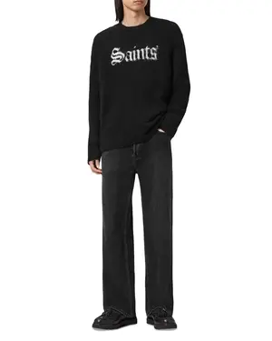 ALLSAINTS Saints Crew Sweater - Black/chalk