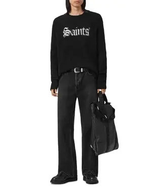 ALLSAINTS Saints Crew Sweater - Black/chalk