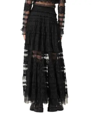 ALLSAINTS Arlea Tulle Maxi Skirt - Black