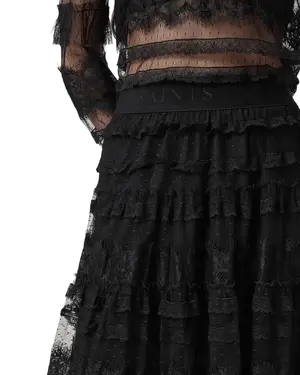 ALLSAINTS Arlea Tulle Maxi Skirt - Black