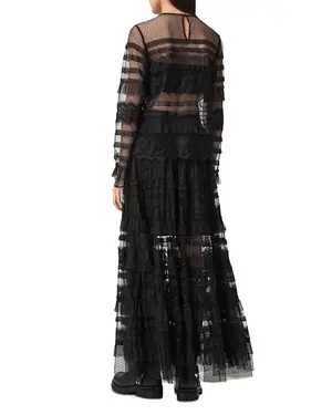 ALLSAINTS Arlea Tulle Maxi Skirt - Black
