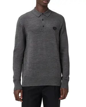 ALLSAINTS Lover Merino Ls Polo - Monument Grey