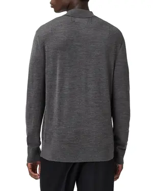 ALLSAINTS Lover Merino Ls Polo - Monument Grey