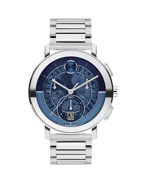 Movado Chronograph Watch, 42mm - Blue/silver