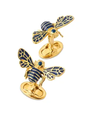 JAN LESLIE Bee Cufflinks - Blue