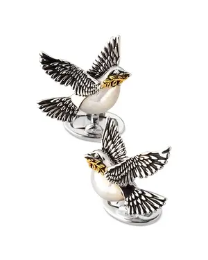 JAN LESLIE Peace Dove Sterling Cufflinks