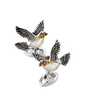 JAN LESLIE Peace Dove Sterling Cufflinks