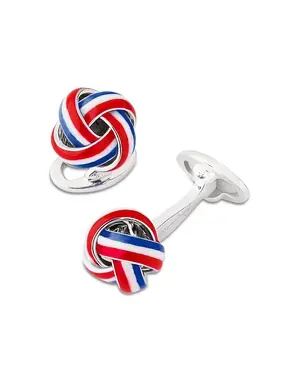 JAN LESLIE Red White And Blue Knot Cufflinks - Multi