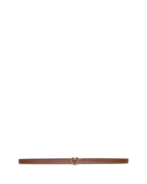 Maje Slim Heart Leather Belt - Camel