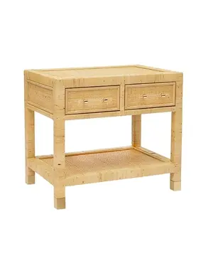 TOV FURNITURE Amara Rattan 2-drawer Nightstand - Natural