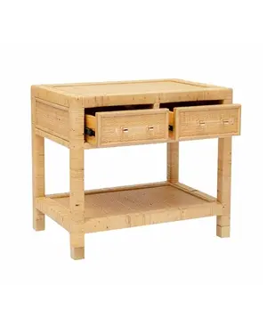 TOV FURNITURE Amara Rattan 2-drawer Nightstand