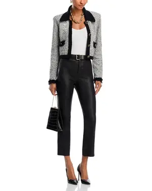 L'Agence Ketra Leather Baby Boot Pants - Black