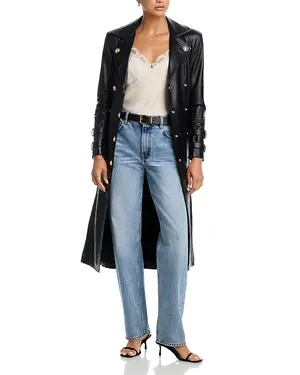 L'Agence Celina Leather Trench Coat