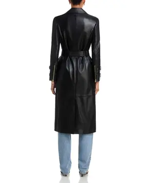 L'Agence Celina Leather Trench Coat
