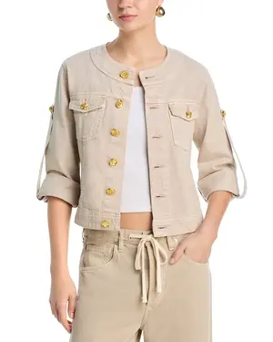 L'Agence Anouk Collarless Jacket - Biscuit