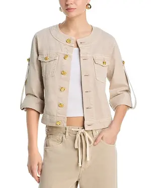 L'Agence Anouk Collarless Jacket - Biscuit