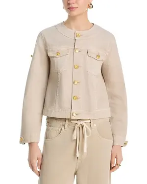 L'Agence Anouk Collarless Jacket - Biscuit